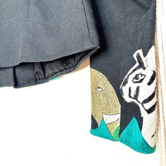 Anage | Jackets & Coats | Vtg Art To Wear Embroidered Safari Zoo Animal ...